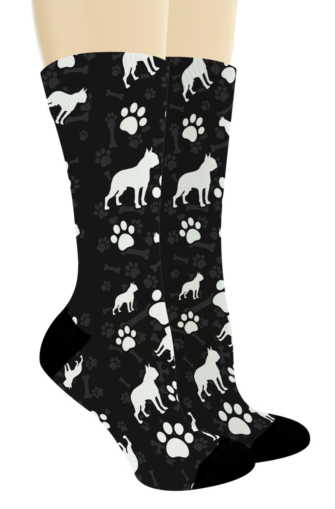 Boston Terrier Socks for Dog Lovers Boston Terrier Paw Socks - Etsy