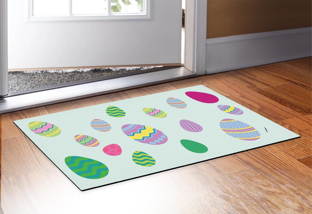 Easter Doormat, Colorful Easter Eggs Doormat, Easter Bunny Doormat ...