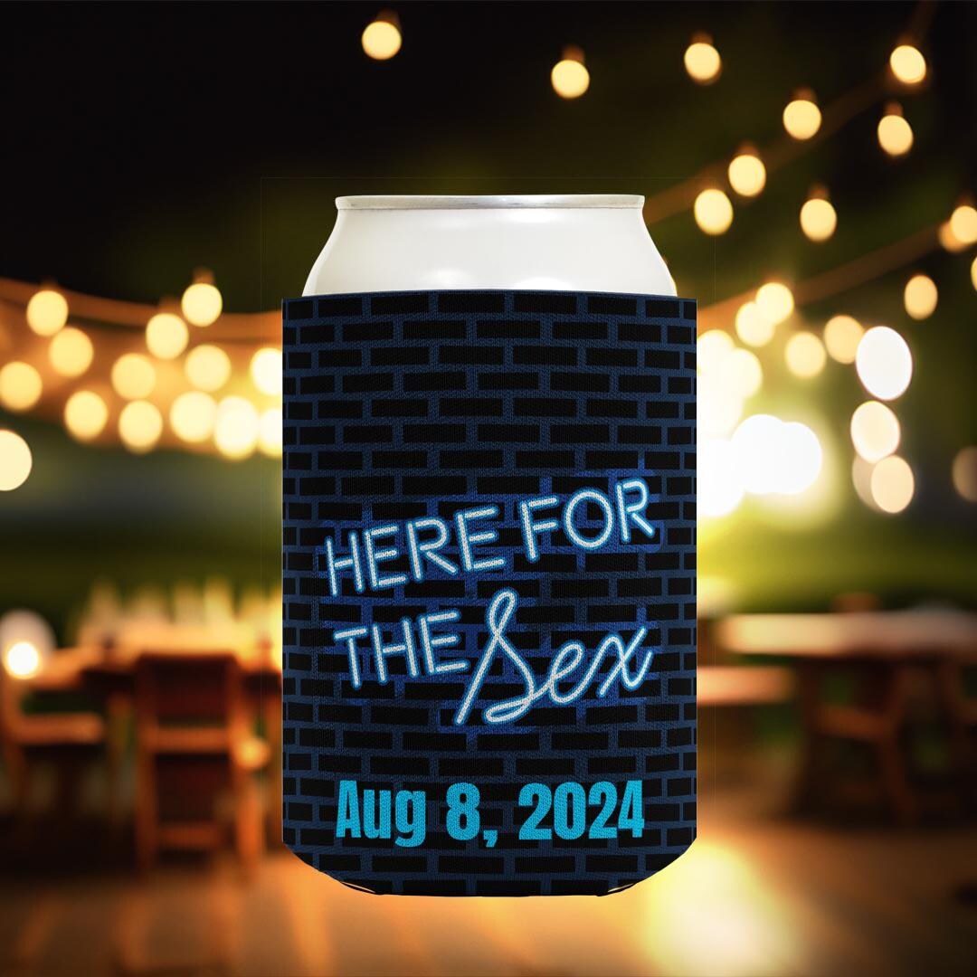 Personalized Gender Reveal Party Drink Sleeve: Here for the Sex Blue ...