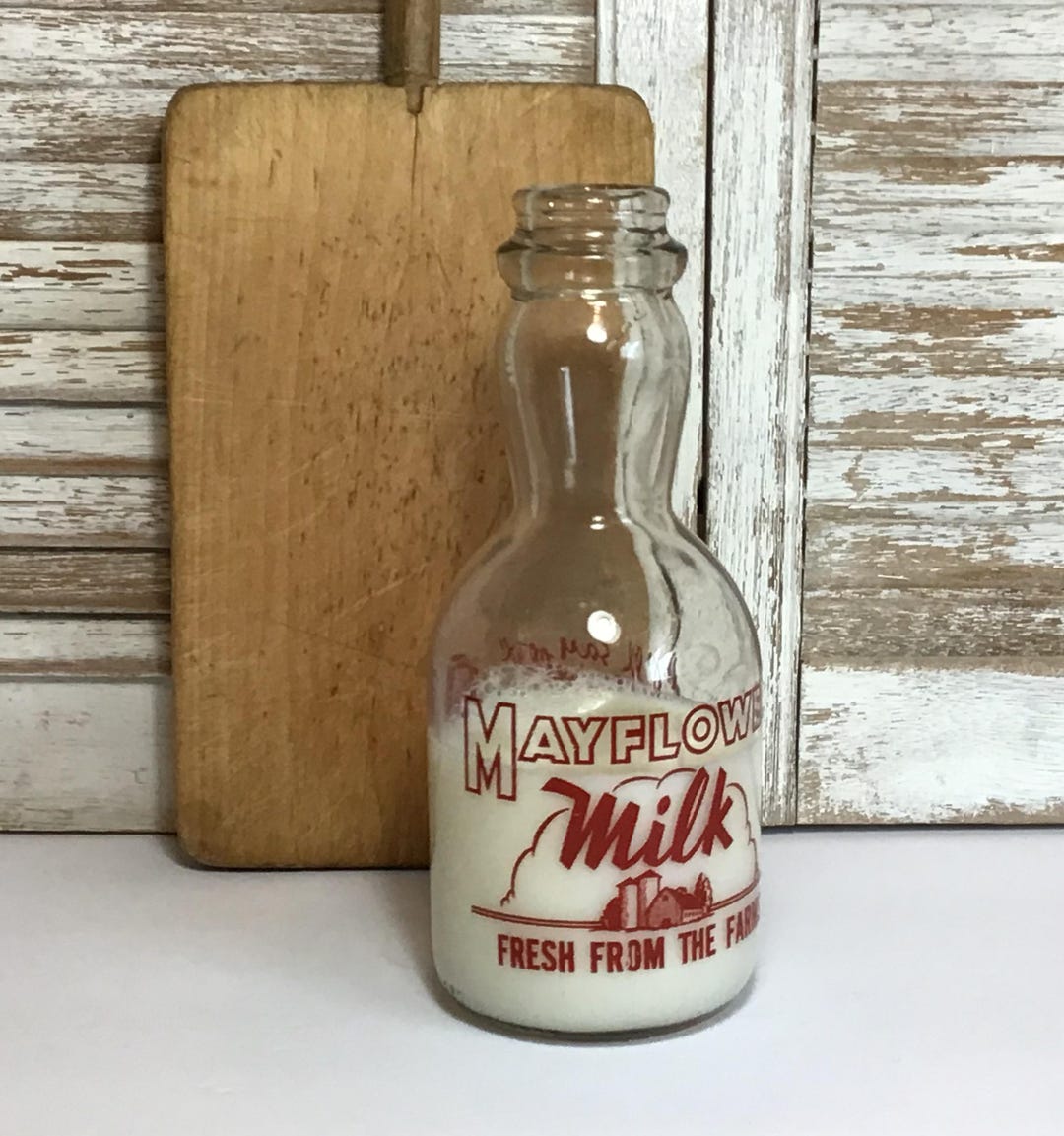 Vintage Mayflower Cream Top Milk Bottle - 1940's - One Quart ...