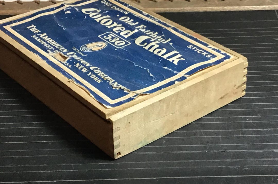 Vintage Wood Colored Chalk Box - Old Faithful - American Crayon Company ...