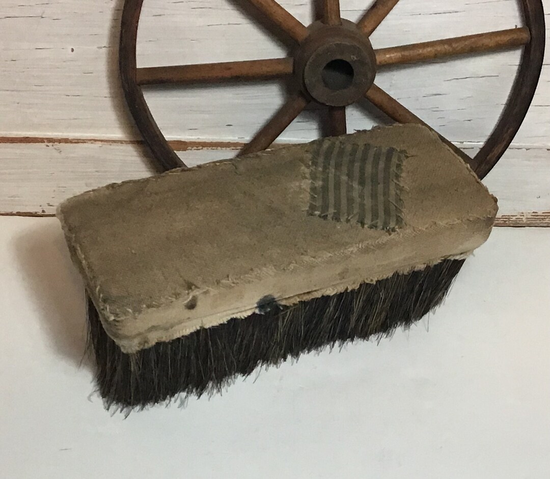 Primitive Antique Horse Brush Canvas and Natural Bristles - Etsy