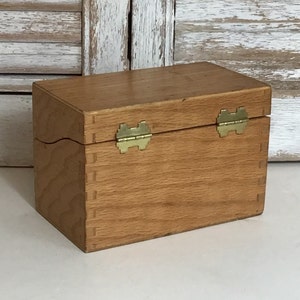 Vintage Wooden Card File Box Dove Tail Carver Wood Products - Etsy