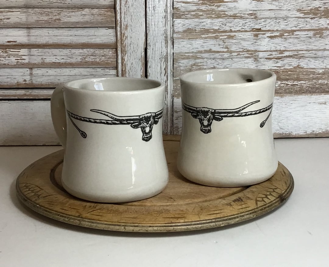 2 Vintage Large Sky Ranch Mugs Western Style Coffee Cups - Etsy