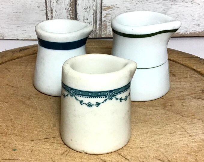 3 Vintage Individual Restaurant Creamers - Little Cream Pitchers ...