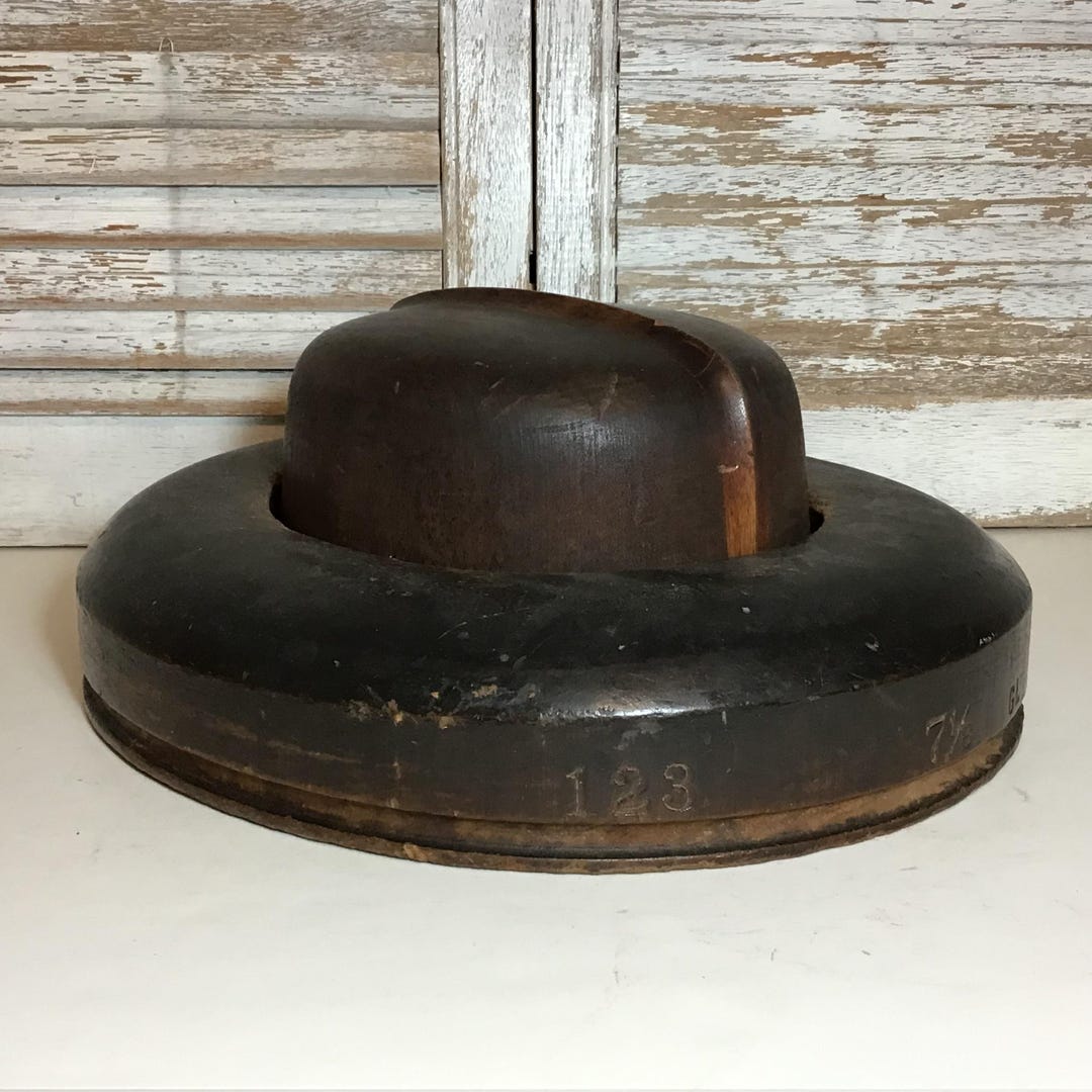 Vintage Wood Hat Form Hat Block With Brim Millinery - Etsy