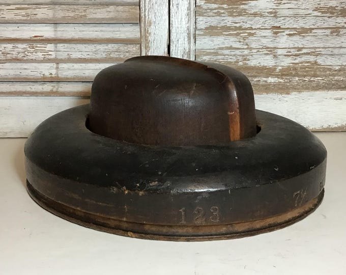Vintage Wood Hat Form - Hat Block With Brim - Millinery - Etsy