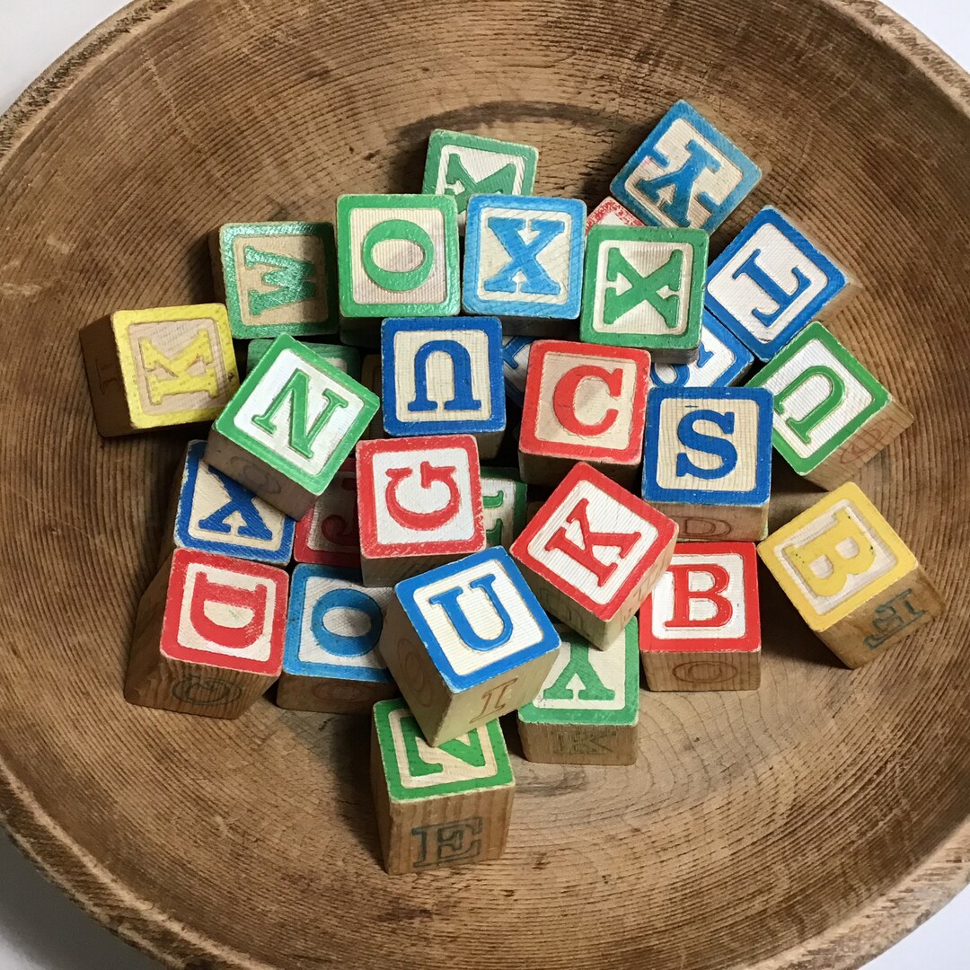 35 Vintage Toy Wood Alphabet Blocks - Etsy
