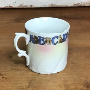 Vintage German ABC Cup and Bowl - Child's Animal Alphabet Cup and Bowl ...