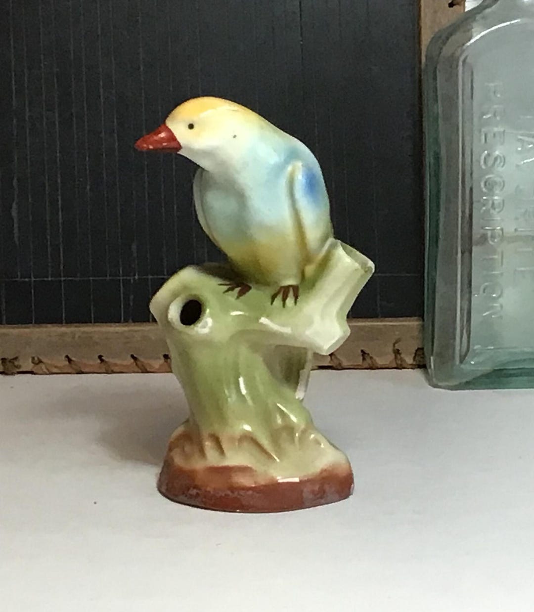 Vintage Ceramic Bird Flower Frog - Made in Czechoslovakia - Etsy