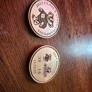 CUSTOM Double-sided, Heavy 20 Gram Laser Engraved Challenge Coins/ball ...