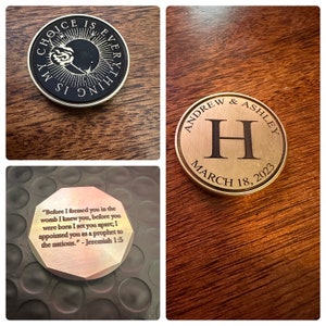 CUSTOM Double-sided, Heavy 20 Gram Laser Engraved Challenge Coins/ball ...