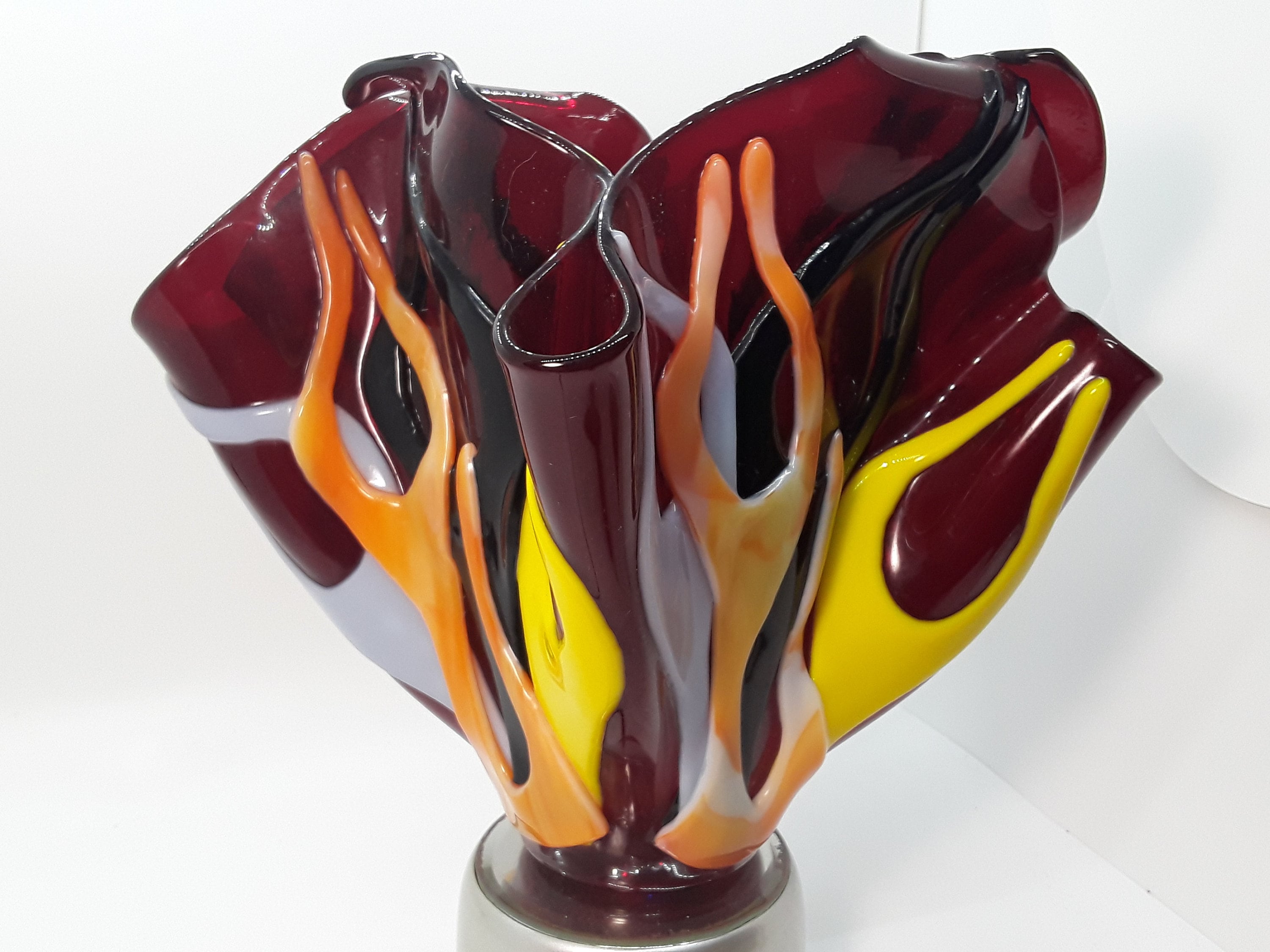 Fused Glass Vase-flame Vase-flower Vase - Etsy