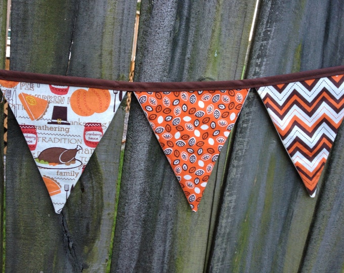 Fabric Thanksgiving Chevron Bunting / Banner - Etsy