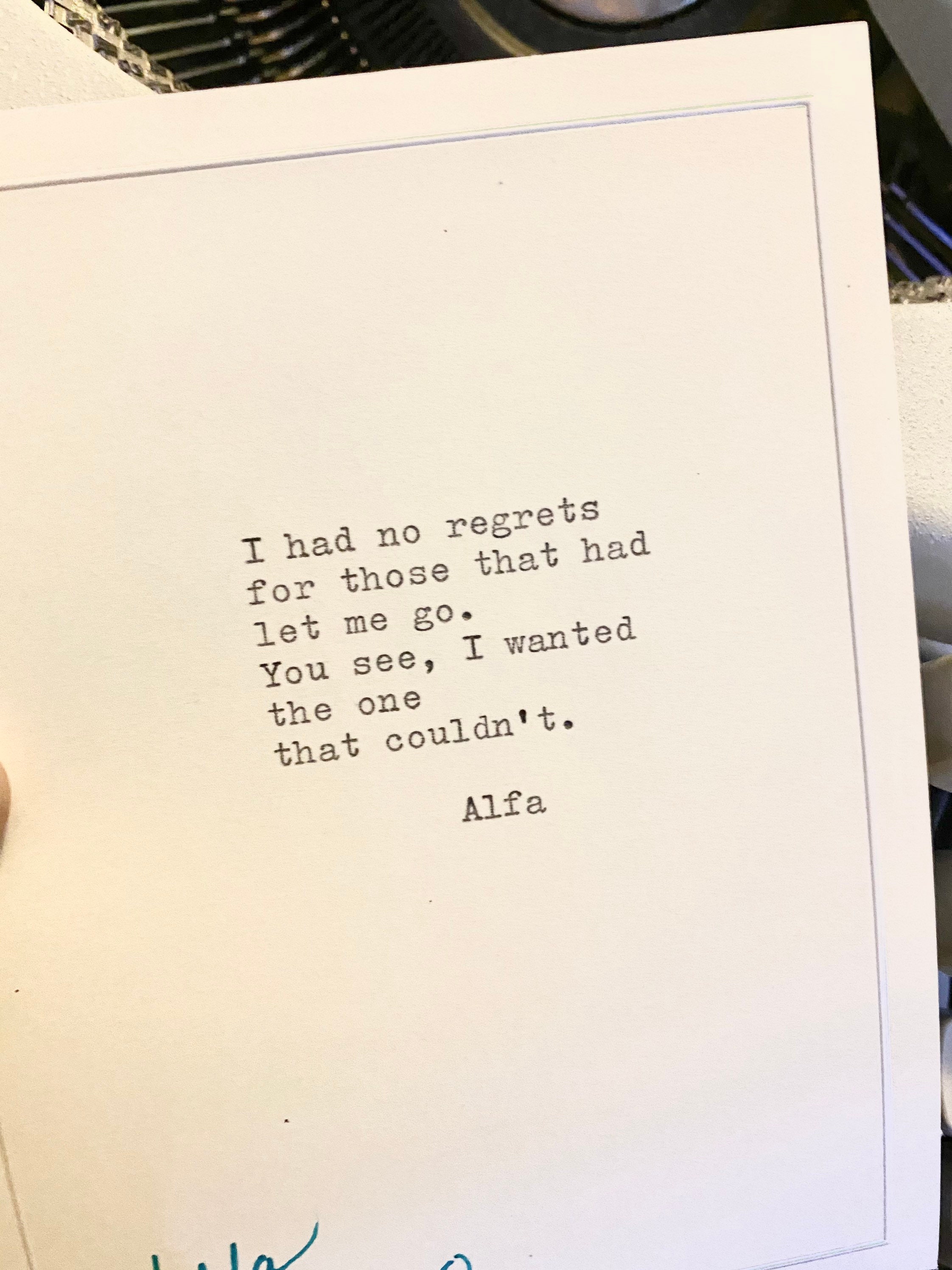 I had no regrets for those that had let me go Typed Poem | Etsy