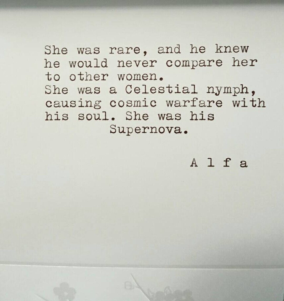 She Was Rare and He Would Never Compare Her| Typed Poem| by Poet Alfa ...