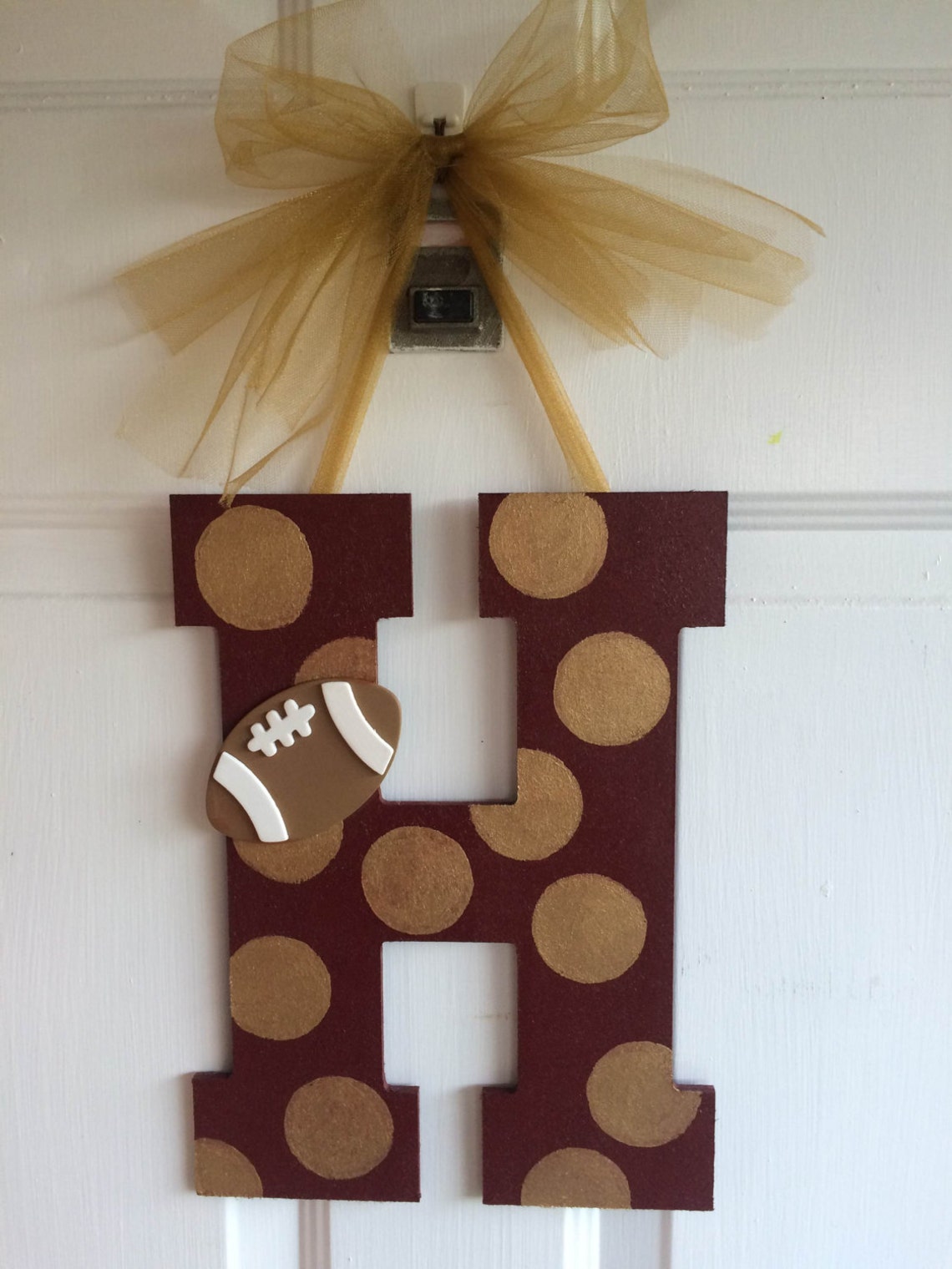 Door Letter Polka Dot Hand Painted Custom Letter ANY - Etsy