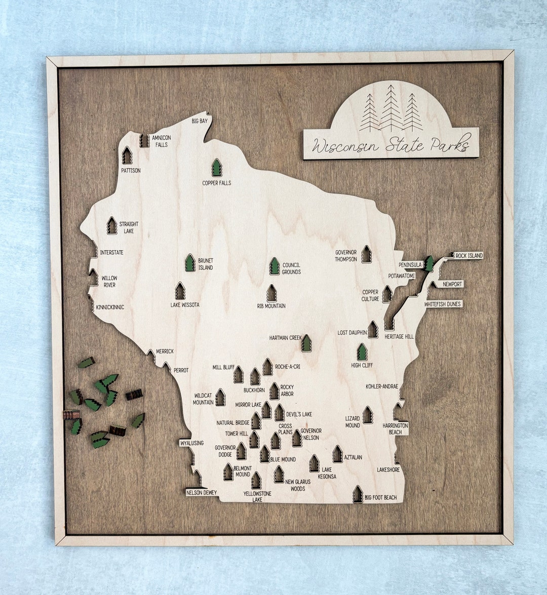 Wisconsin State Parks Map - Etsy