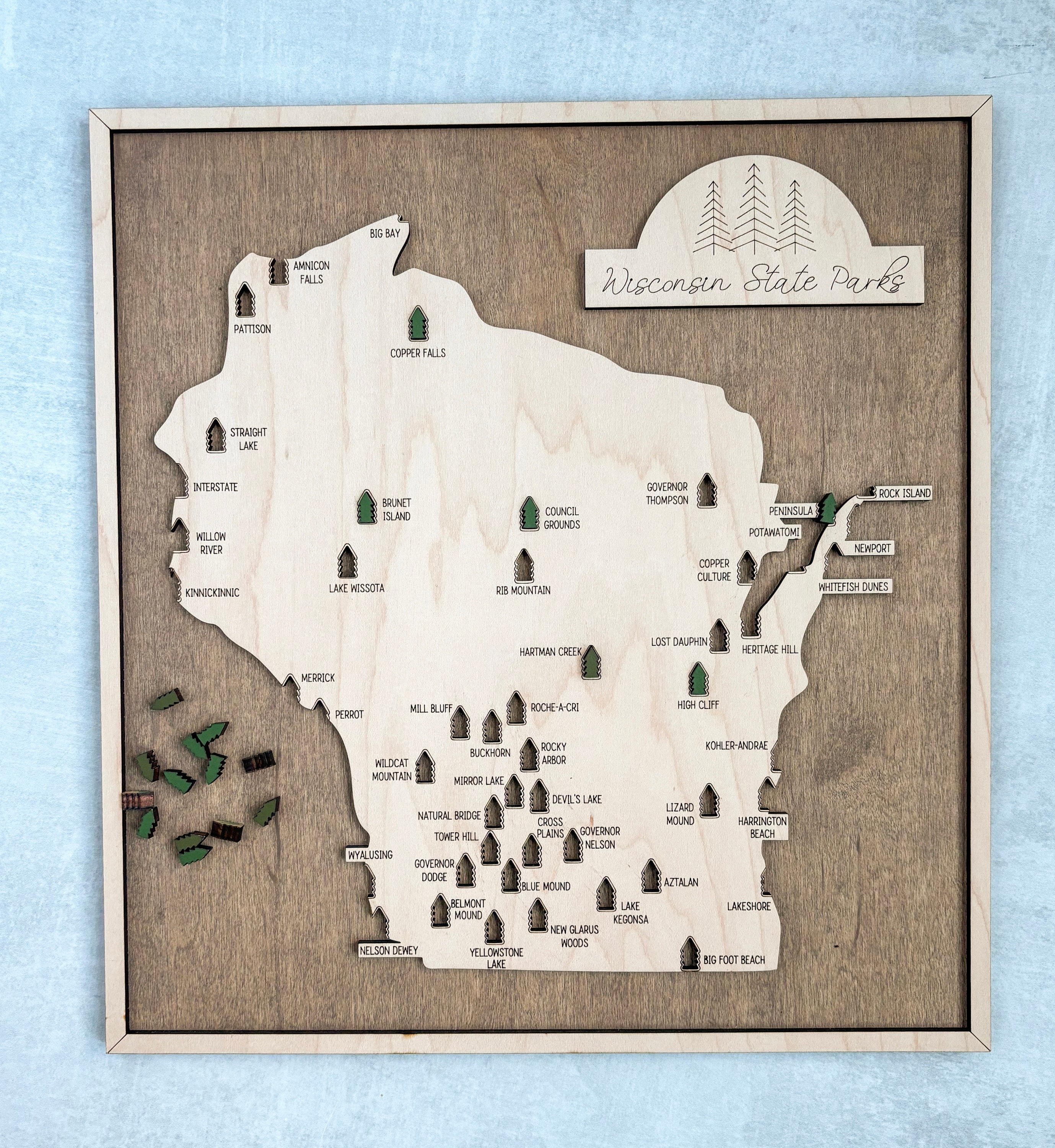 Wisconsin State Parks Map - Etsy