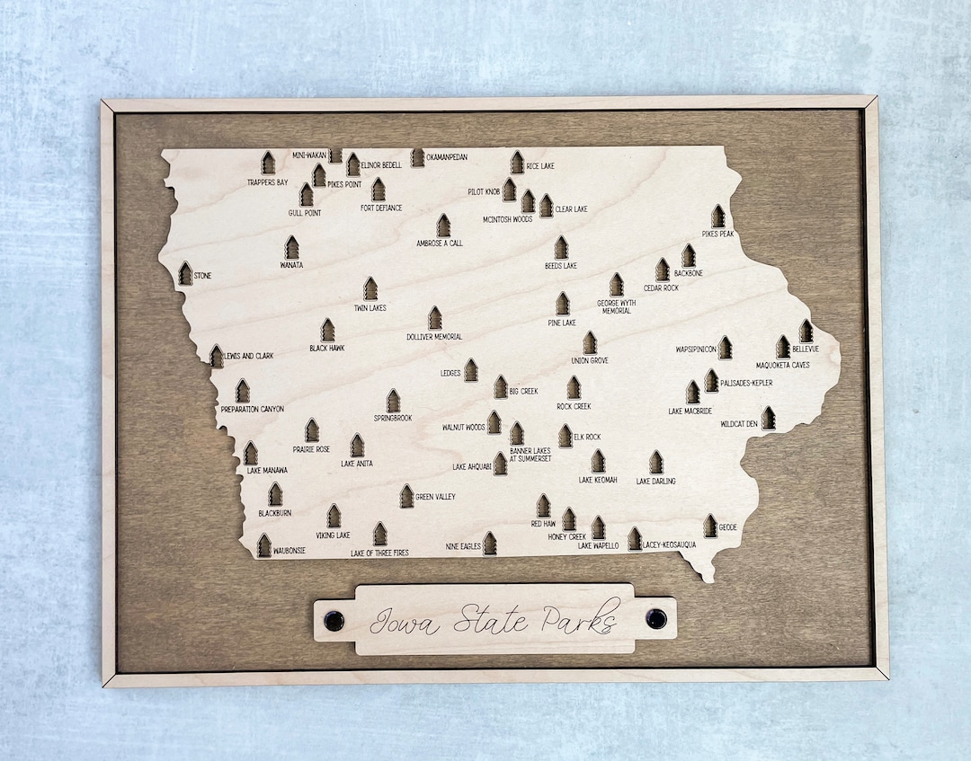 Iowa State Parks Map - Etsy