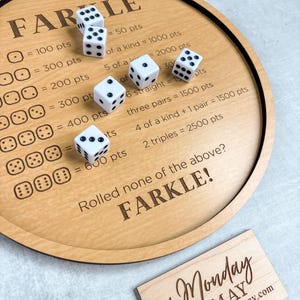 Farkle Board, Farkle Game, Family Game Night, Dice Game - Etsy