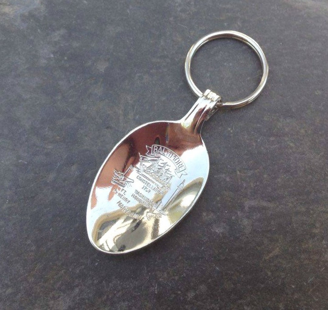 Maryland Spoon Keychain, Baltimore Souvenir Spoon Keychain, Maryland ...