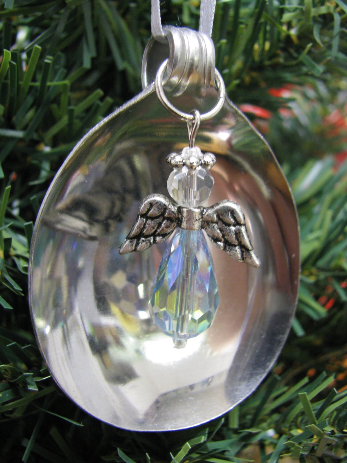 Spoon Angel Ornament. THE ORIGINAL Soup Spoon Ornament; Iridescent ...