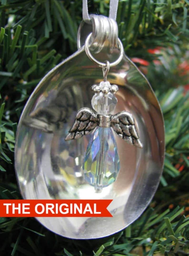 Spoon Angel Ornament. THE ORIGINAL Soup Spoon Ornament; Iridescent ...