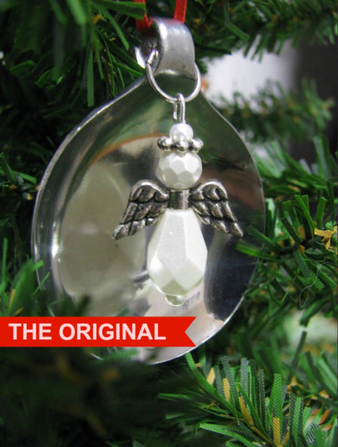 Spoon Angel Ornament With White Beaded Angel, Angel Spoon Ornament - Etsy