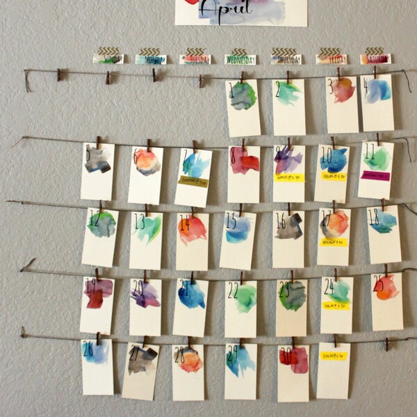 Watercolor Calendar - Etsy