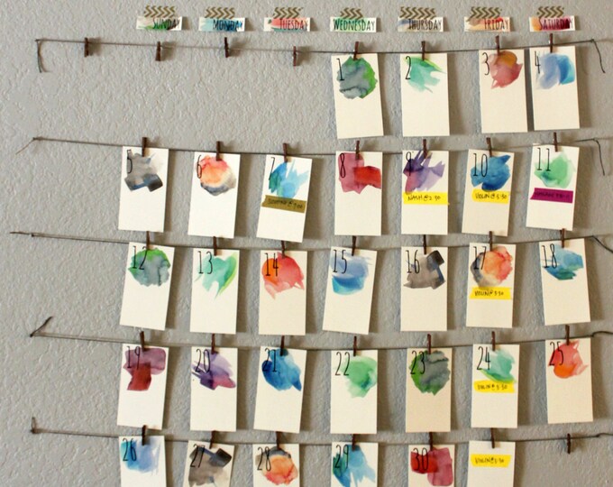 Printable Watercolor Calendar // Perpetual Reusable // Art Print Wall ...