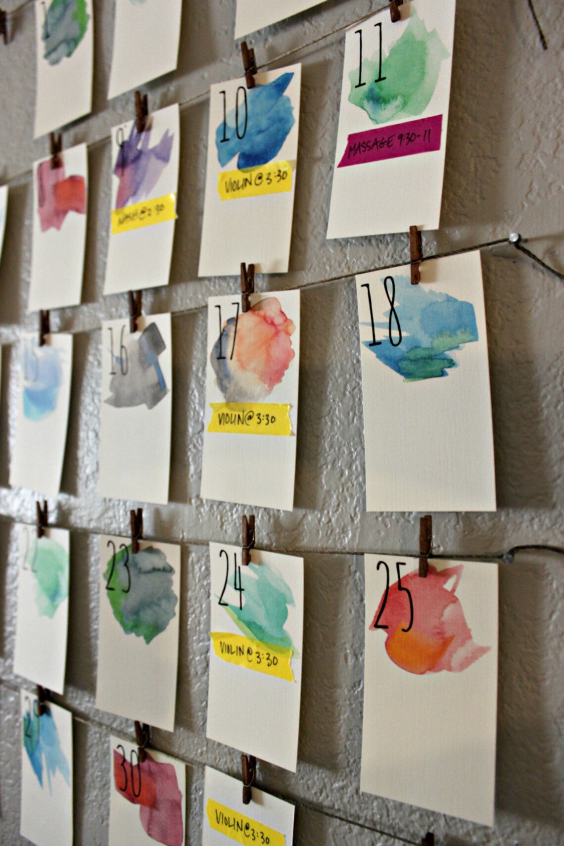 Printable Watercolor Calendar // Perpetual Reusable // Art Print Wall ...