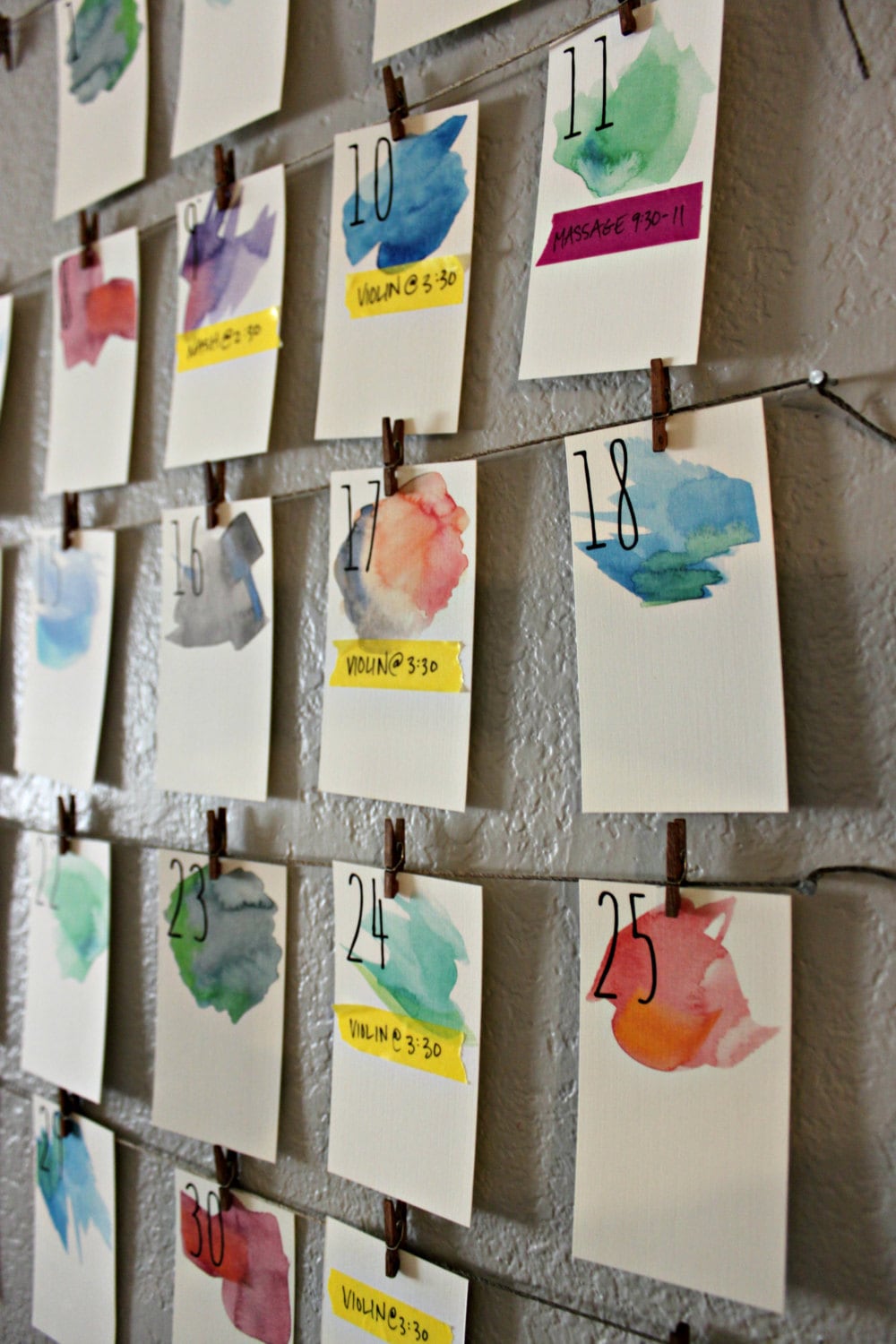 Printable Watercolor Calendar // Perpetual Reusable // Art Print Wall ...