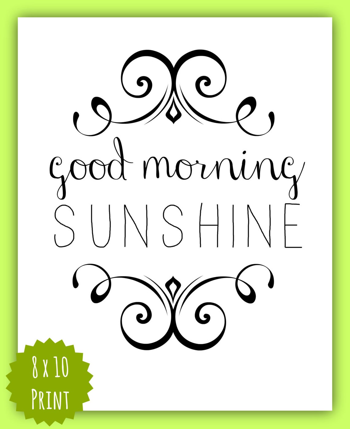 Good Morning Sunshine // Wall Art // Instant Download // 8x10 | Etsy