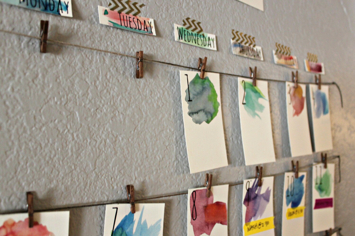 Printable Watercolor Calendar // Perpetual Reusable // Art Print Wall ...