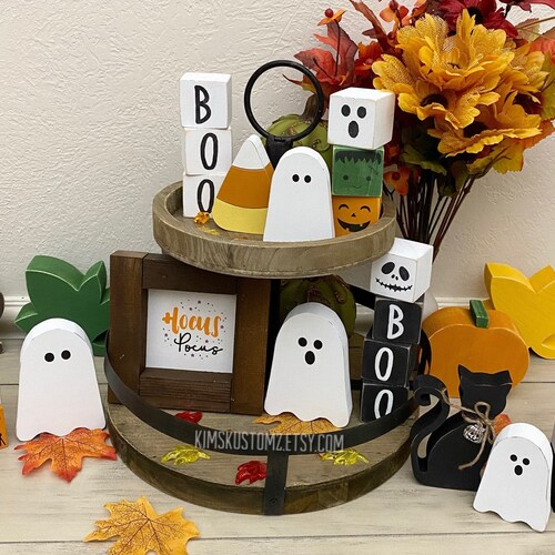 Ghost / Wooden Ghost / Tiered Tray Decor / Halloween / - Etsy