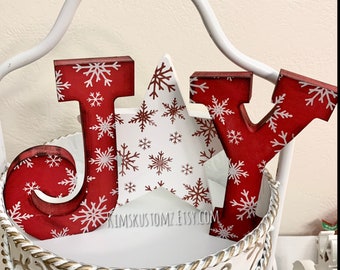 CHRISTMAS JOY BLOCKS for Home Desk Shelf Mantle Holiday - Etsy