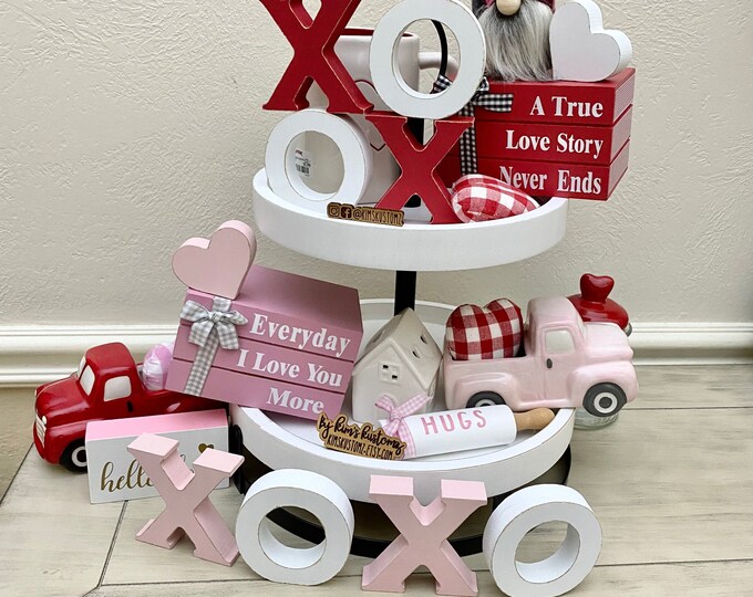 XOXO Letters | XOXO Blocks | Valentine Decor | Valentine Tier Tray ...