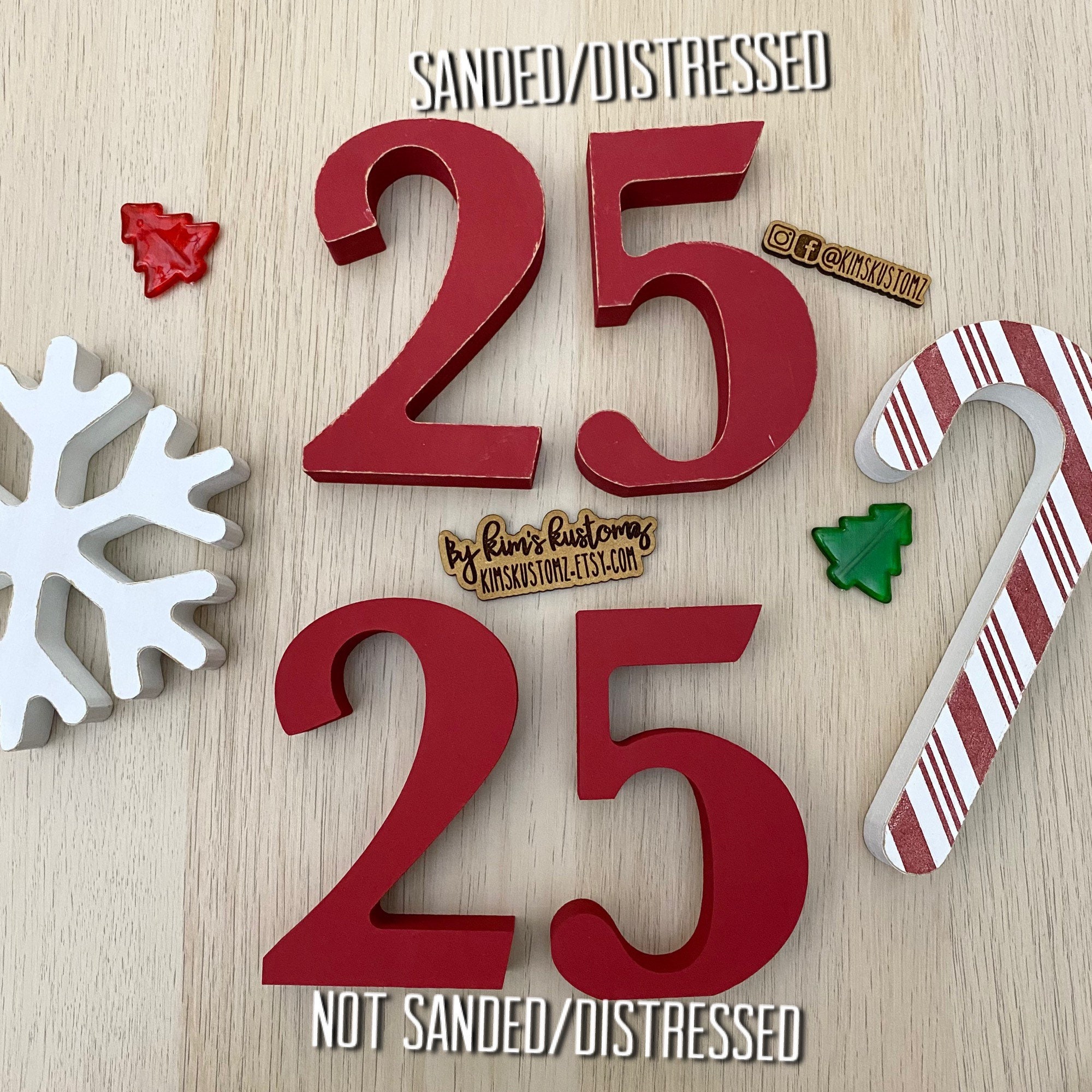 Number 25 Dec 25 25 Dec 25 Blocks Christmas Decor | Etsy