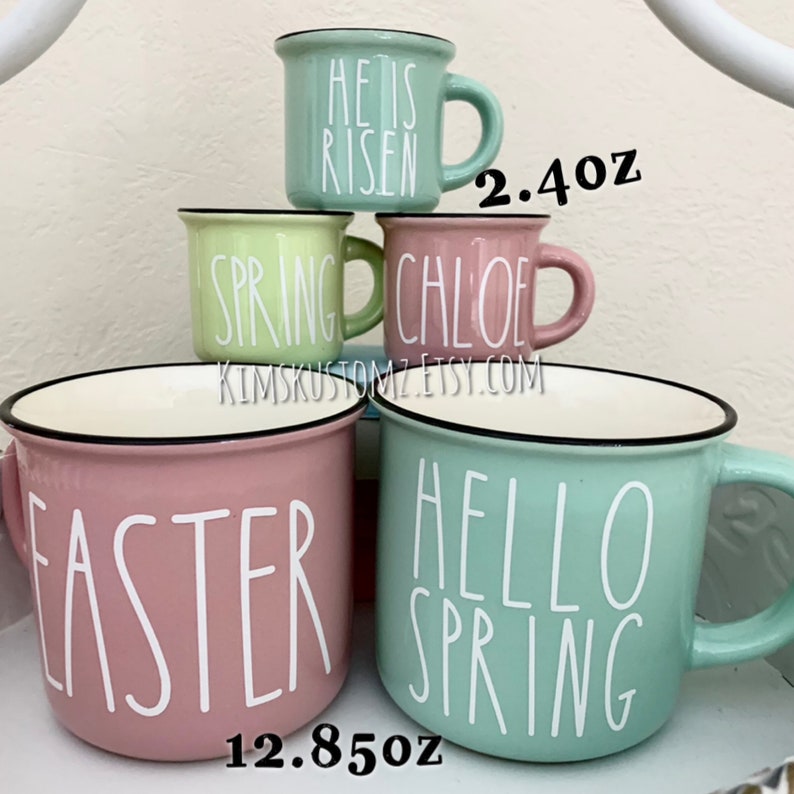 Spring Easter Mini Mugs 2.4oz and Big Mugs 12.85oz | Spring Mugs ...