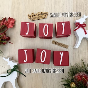 JOY Blocks Christmas Blocks Christmas Decor Xmas Decor Shelf Sitters ...
