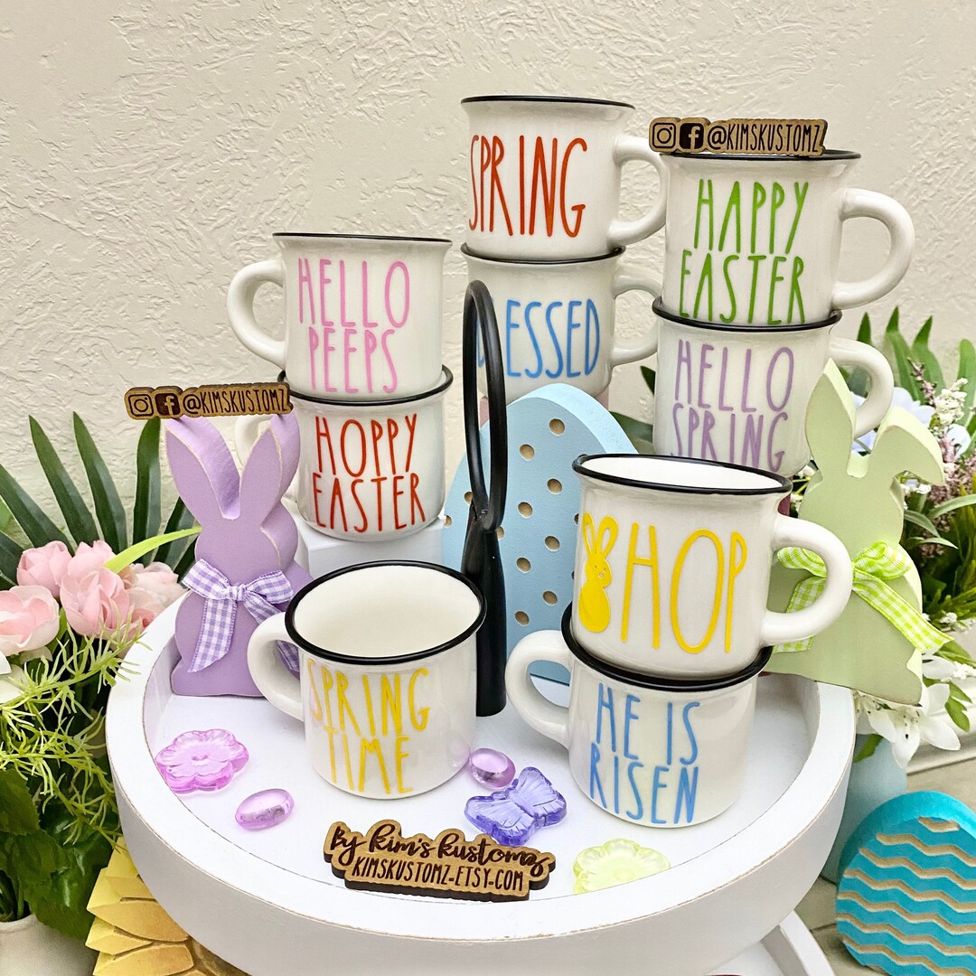 Spring Easter Mini Mugs 2.4oz and Big Mugs 12.85oz | Spring Mugs ...