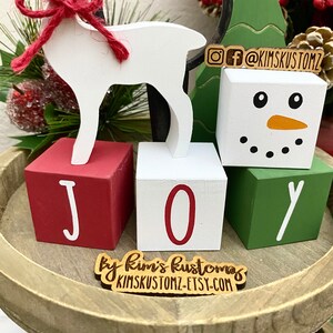 JOY Blocks Christmas Blocks Christmas Decor Xmas Decor Shelf Sitters ...
