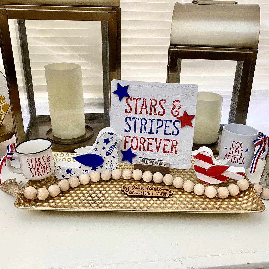 Patriotic Decor Bundle 3pc Stars and Stripes Decor Mini - Etsy