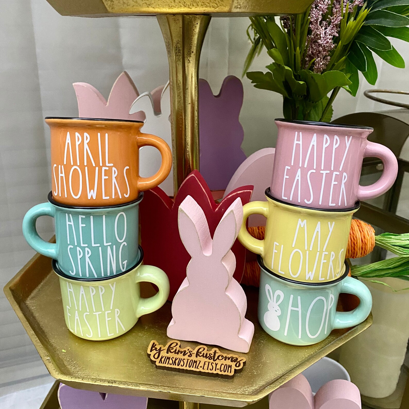 Spring Easter Mini Mugs 2.4oz and Big Mugs 12.85oz Spring - Etsy