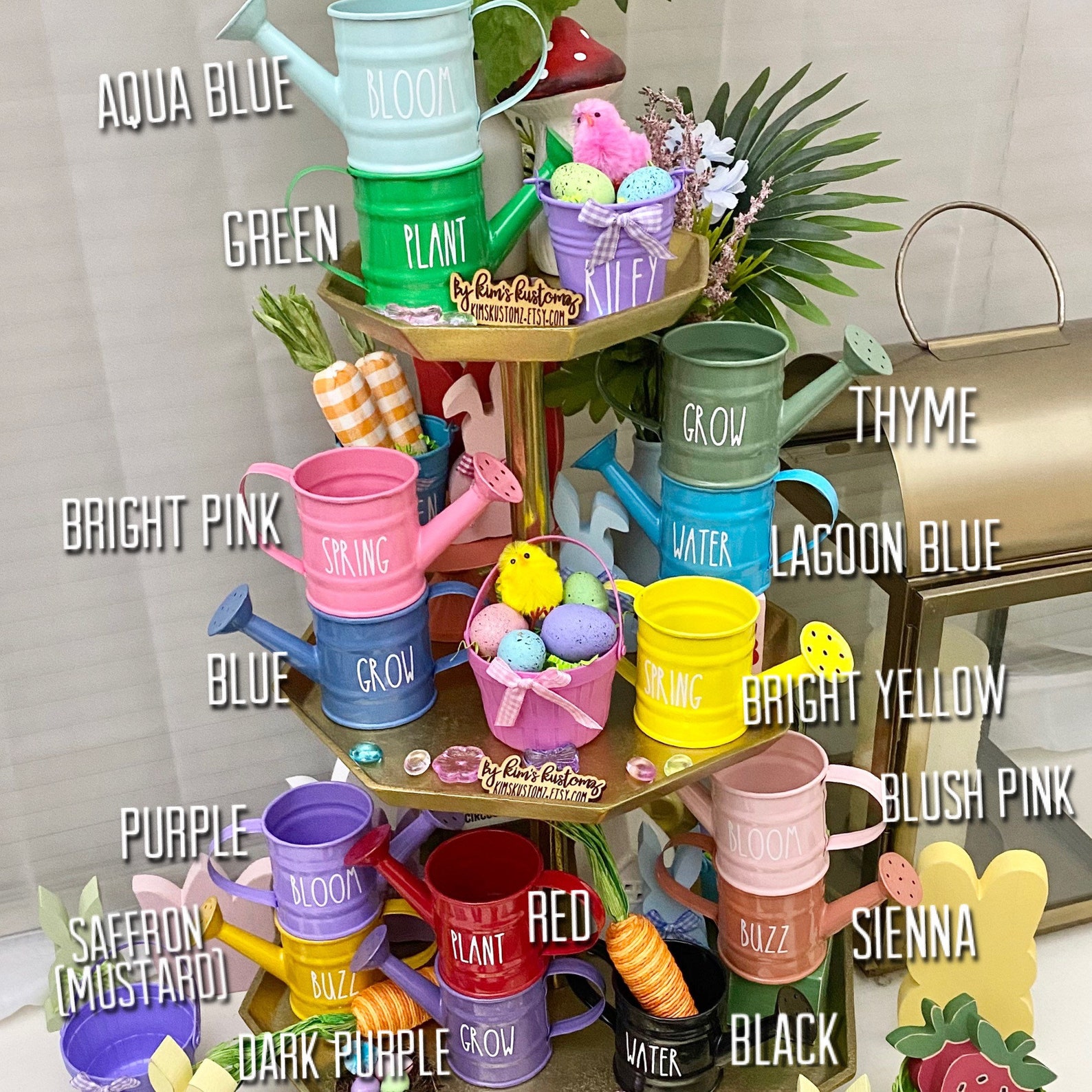 Mini Watering Can Garden Decor Spring Decor Shelf - Etsy