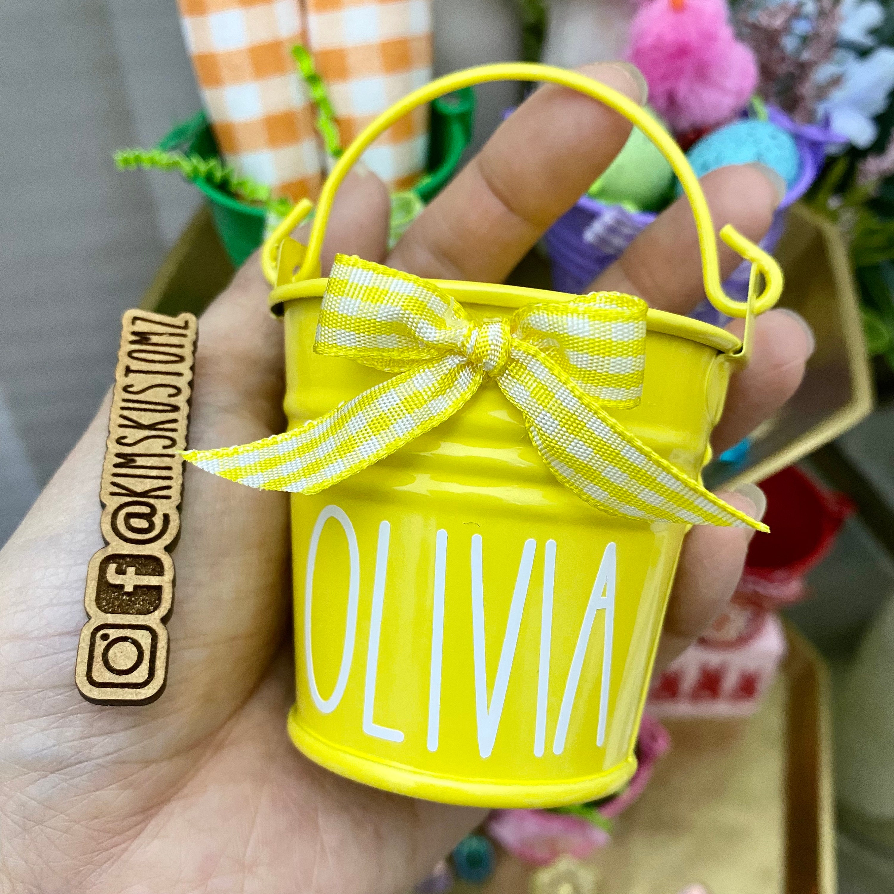 Mini Metal Bucket Custom Mini Bucket Garden Decor Spring | Etsy