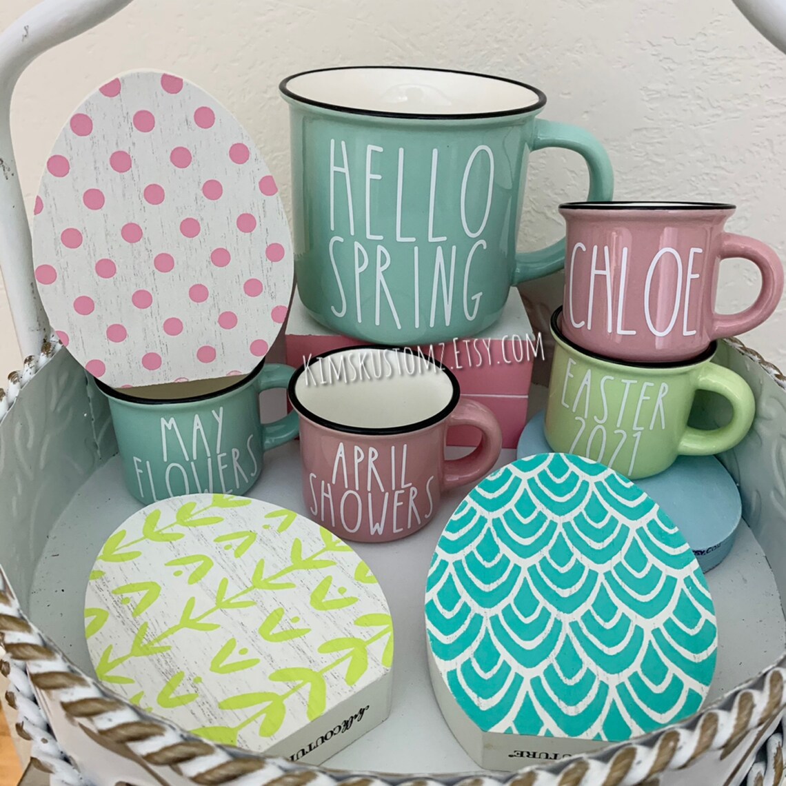 Spring Easter Mini Mugs 2.4oz and Big Mugs 12.85oz Spring | Etsy