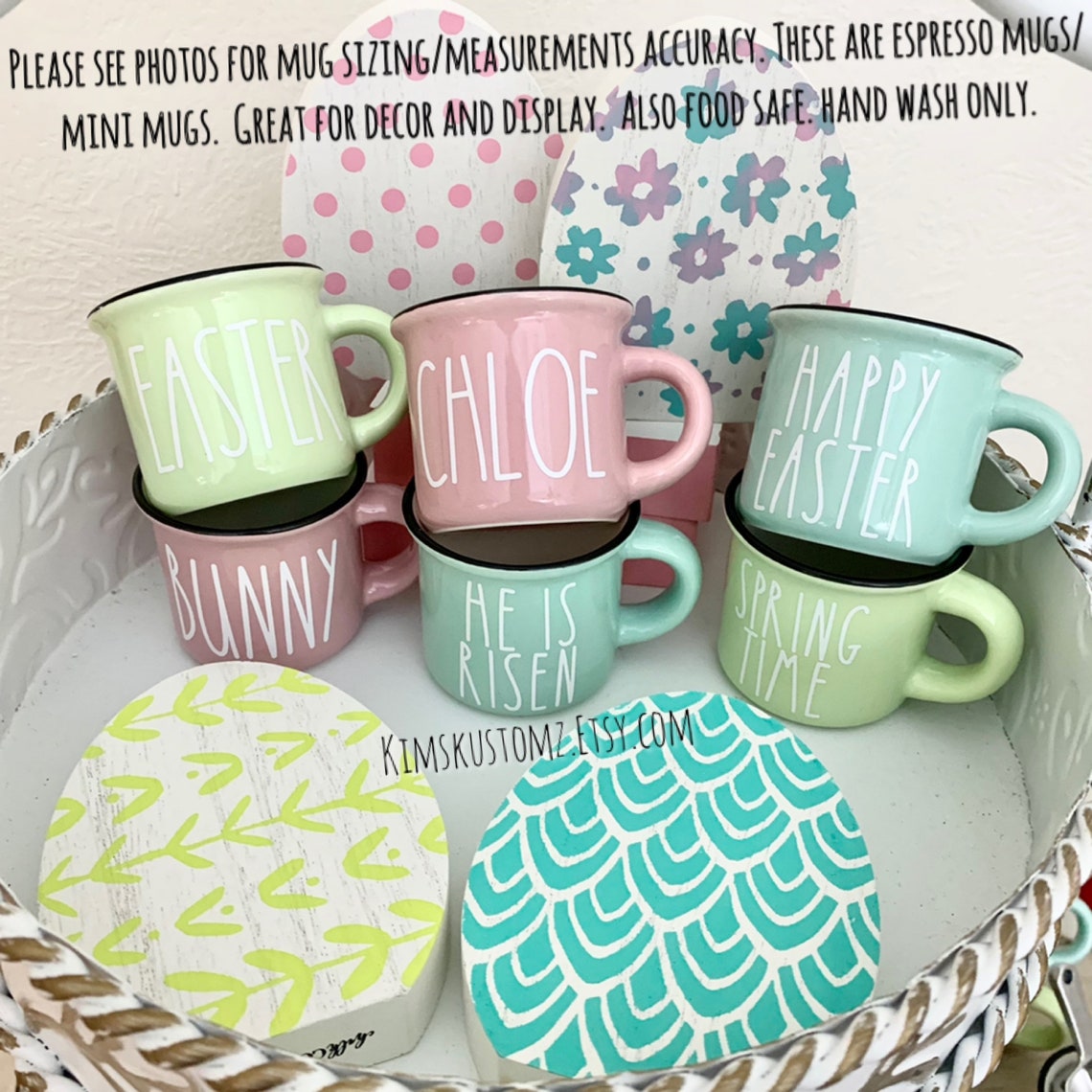 Spring Easter Mini Mugs 2.4oz and Big Mugs 12.85oz Spring | Etsy