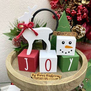JOY Blocks Christmas Blocks Christmas Decor Xmas Decor Shelf Sitters ...